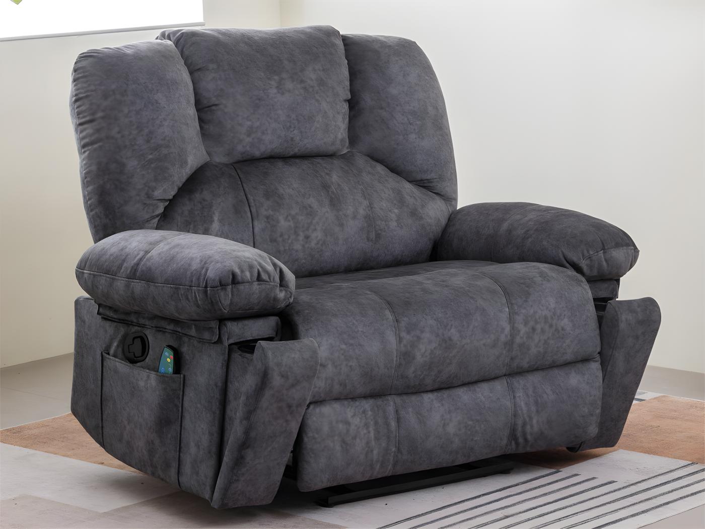 Sillón De Masaje Eléctrico Con Funciones De Masaje Y Calefacción 2 Portavasos Y 2 Bolsillos