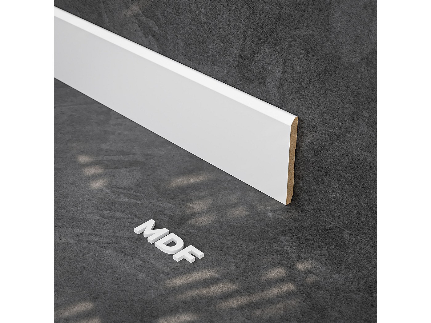 Plinthe MDF 2 m - Blanc - 100 x 10 mm