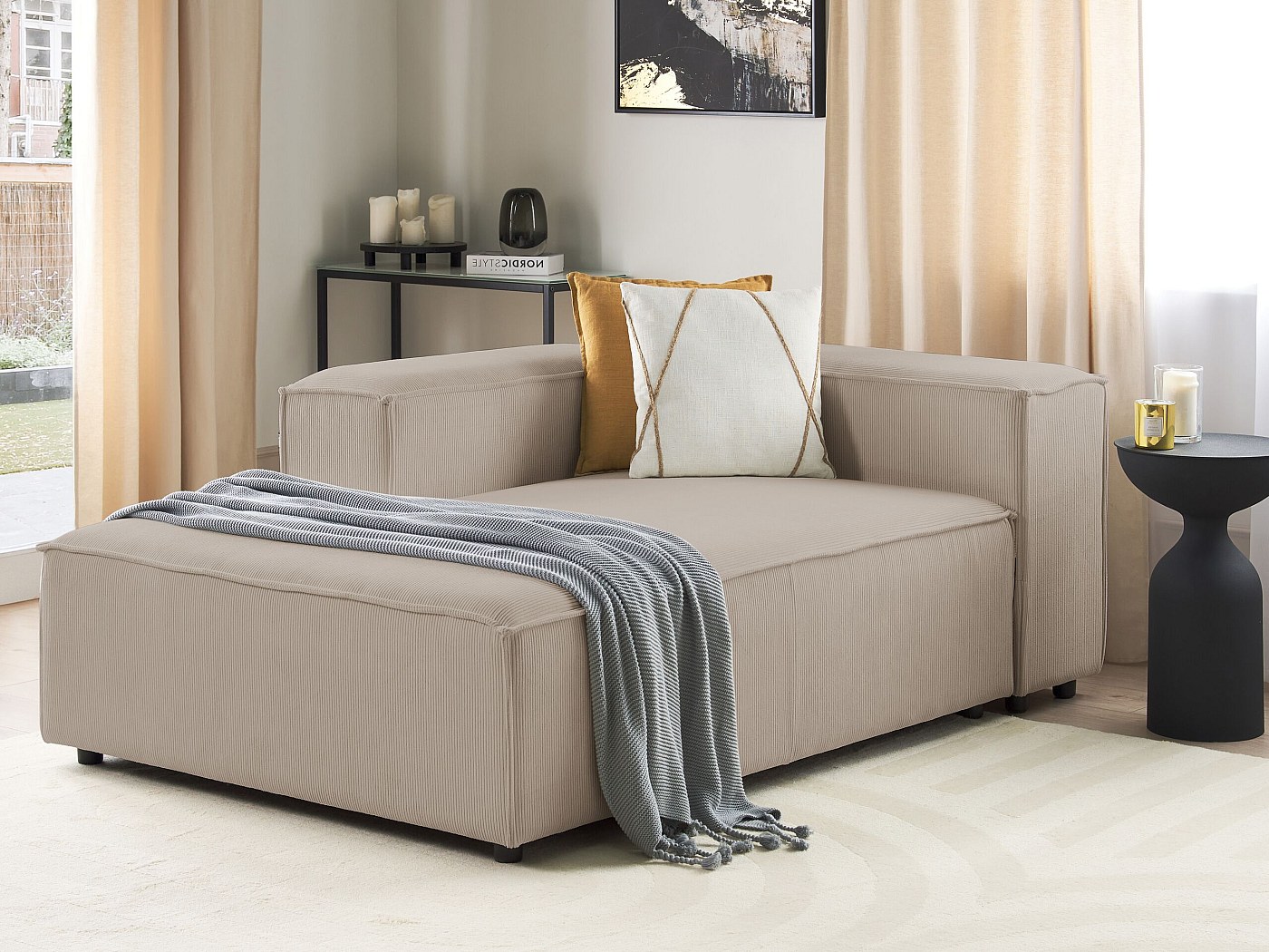 Divan côté droit pour canapé marron clair APRICA