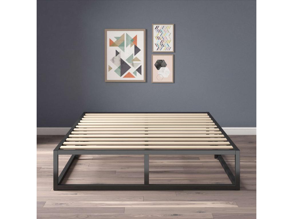 Zinus Joseph bett 140x200cm Hohe 25cm mit stauraum unter dem bett Metall plattform bettrahmen Schwarz