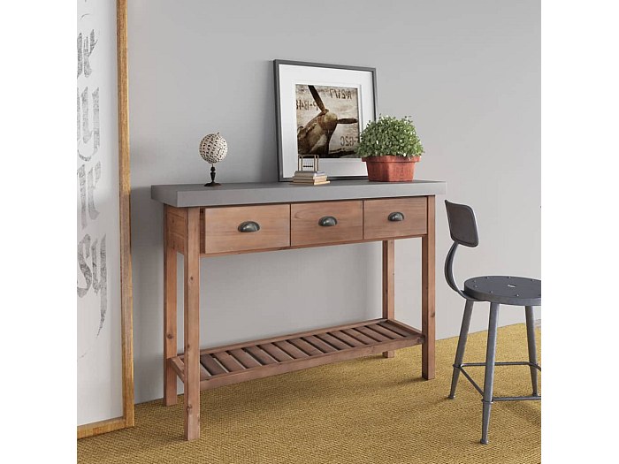 Table console 110x35x80 cm Bois de sapin massif