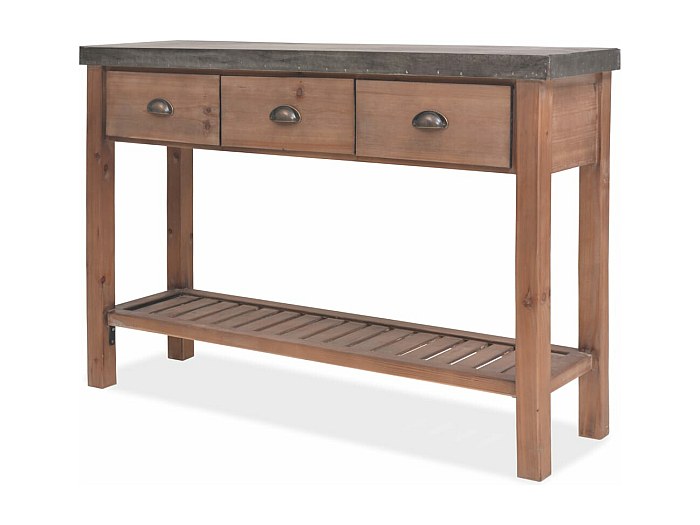 Consolle Legno massello di abete 122 x 35 x 80 cm