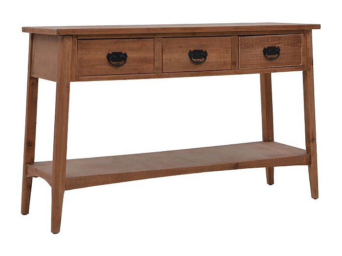 Consolle in legno massello di abete 126 x 40 x 77,5 cm Marrone