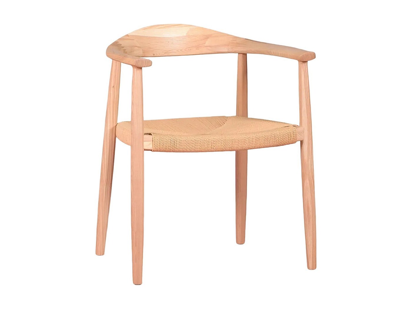 Chaise en bois de frêne naturel et assise en corde écologique - Santon ...