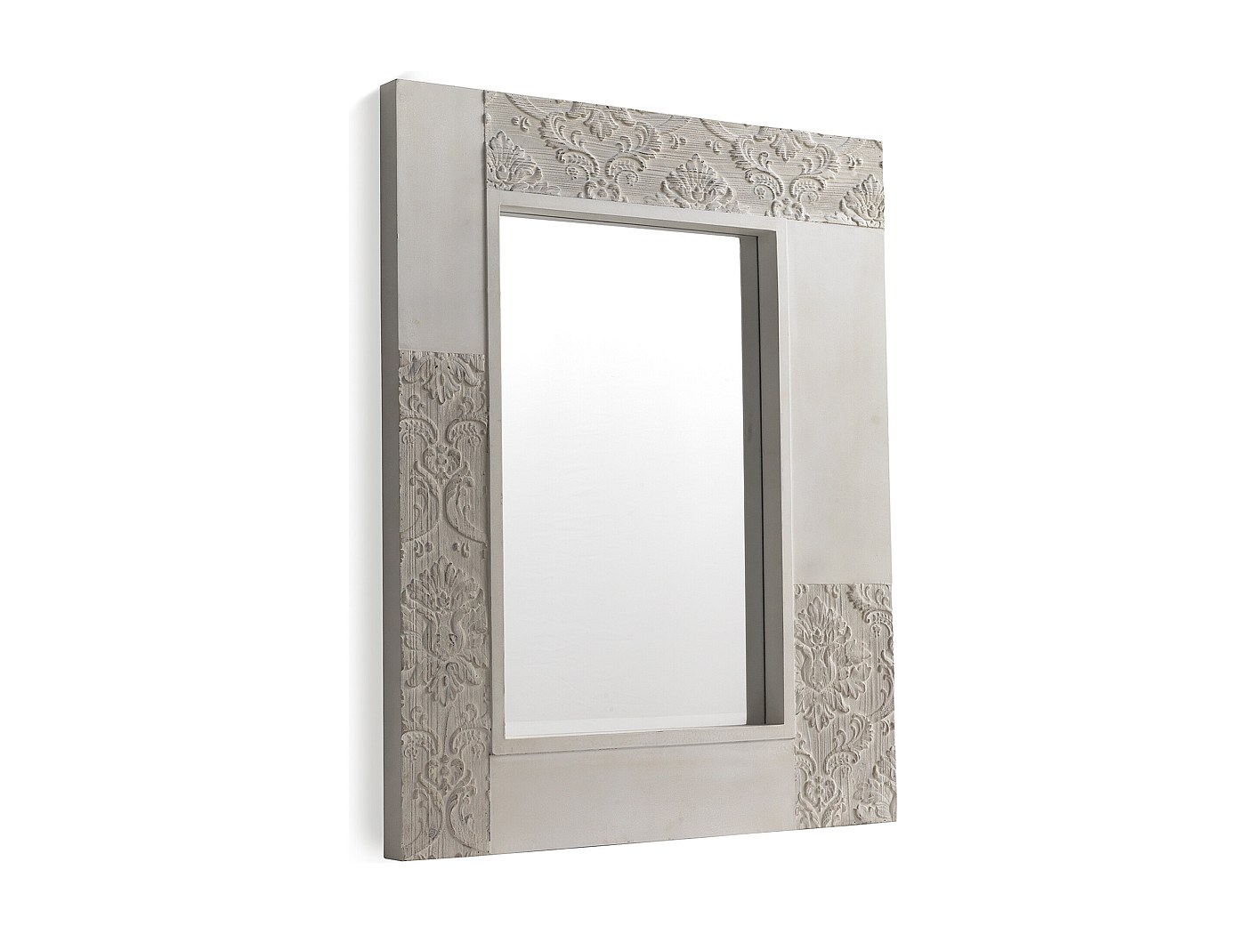 Espejo chapado con madera de abeto color blanco 80x100 cm