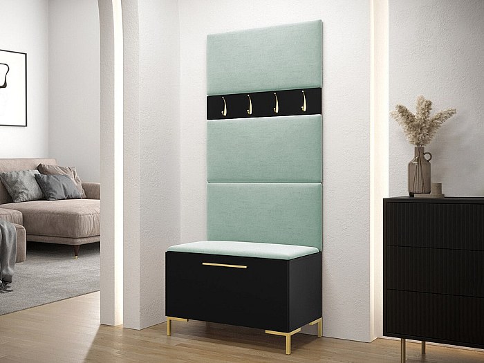 Conjunto pasillo Hartford F102, 196x84x46cm, Negro, Tapiz|Aglomerado ...