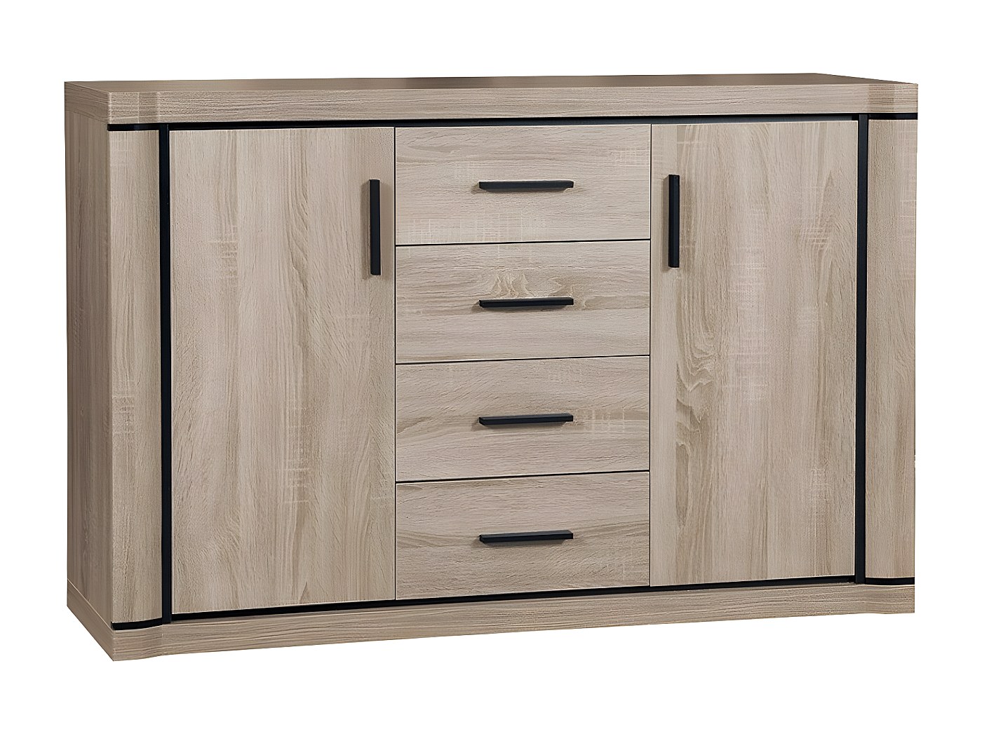 Commode Stanton D104, Sonoma chêne, Avec tiroirs et portes, Nombre de ...