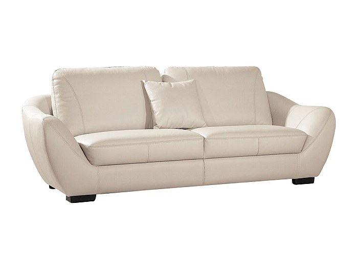 Canapé Cuir 3 places JULIETTA Beige - Angle Droit