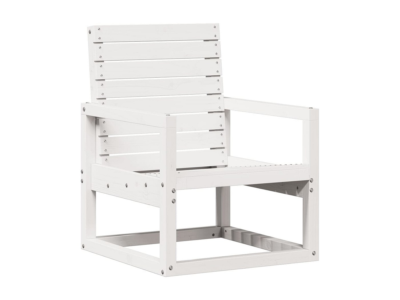 Chaise de jardin blanc 57,5x63x76 bois de pin massif