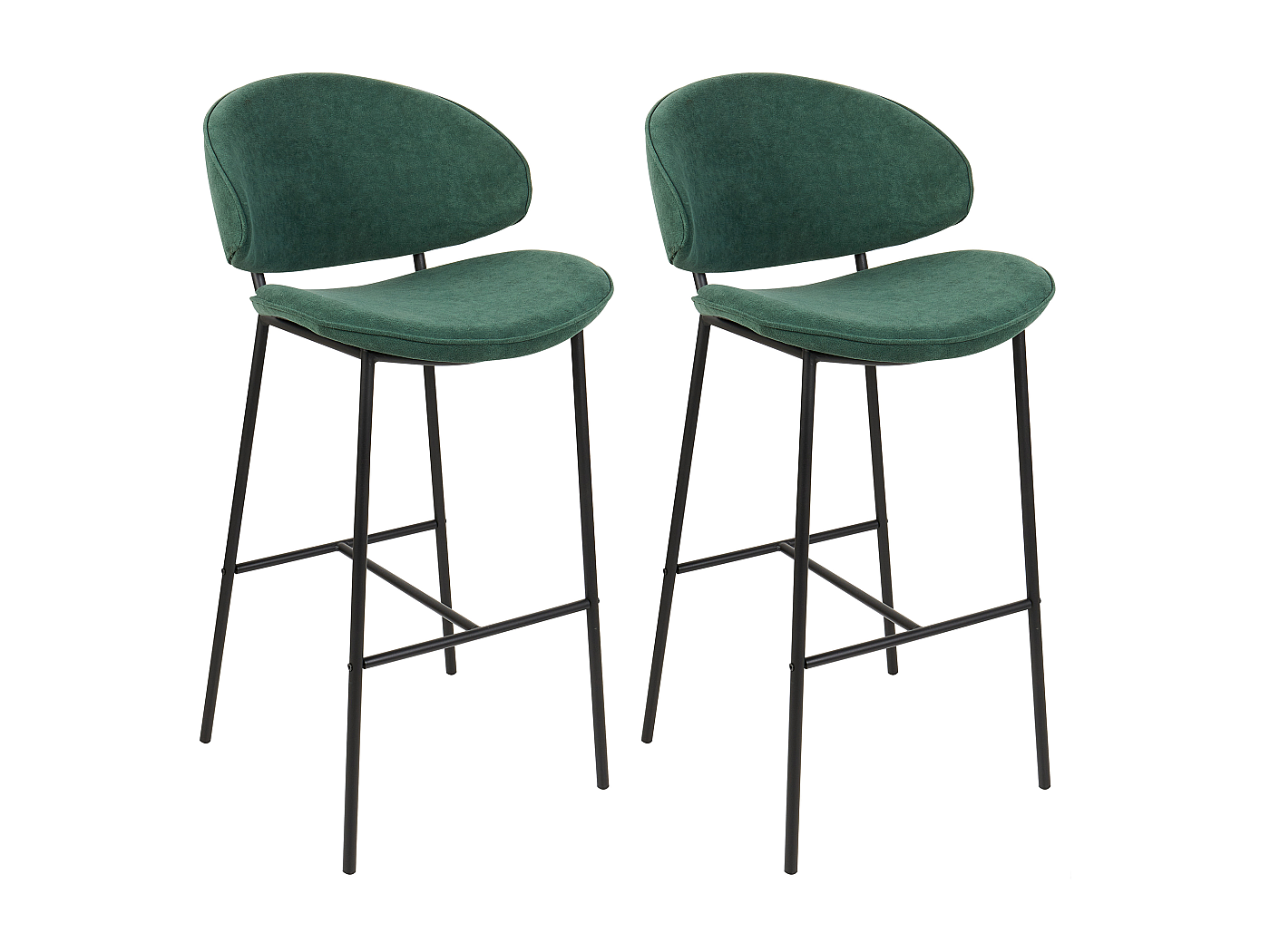 Lot de 2 chaises de bar vert KIANA