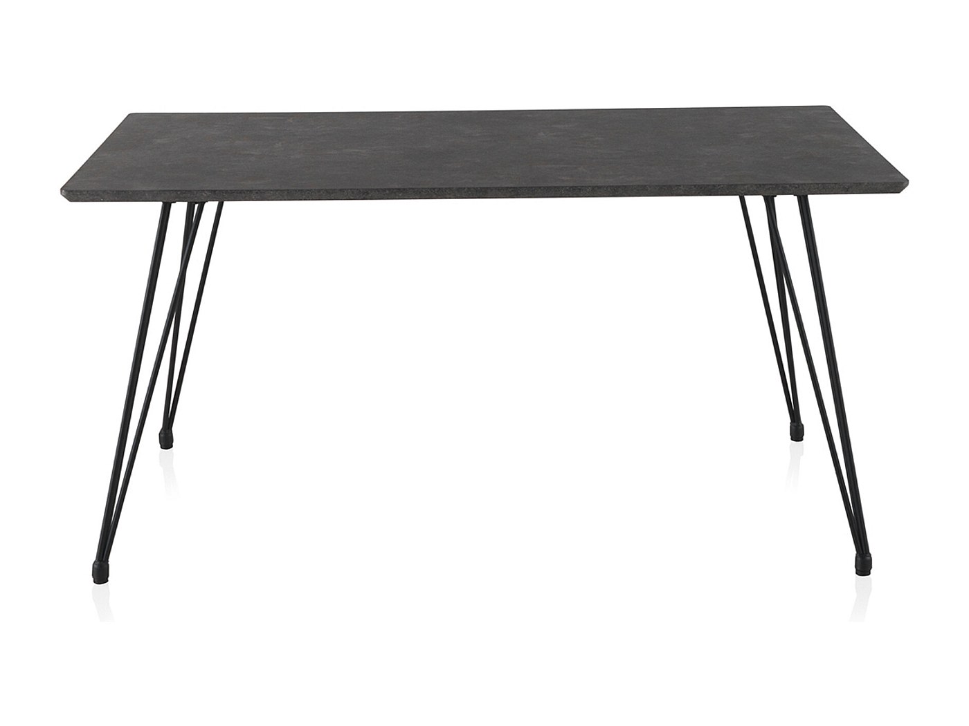 Table en mélaminé effet rouille avec pieds en métal 160x90