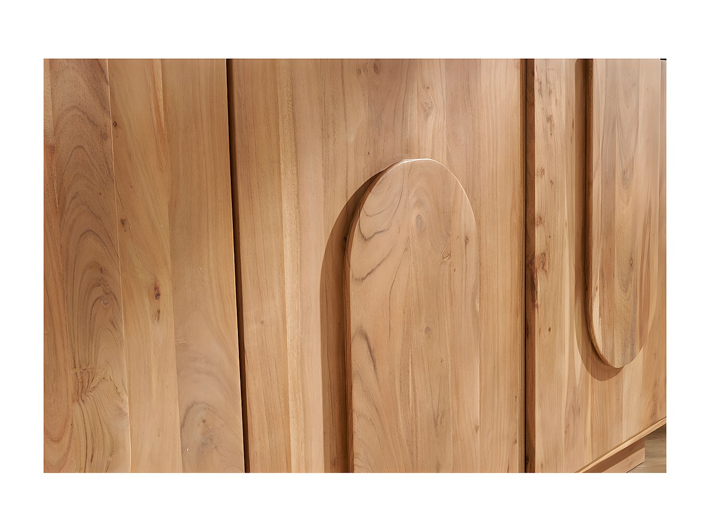 Sideboard aus Massivholz mit Relief 3 Türen B160 cm ARK