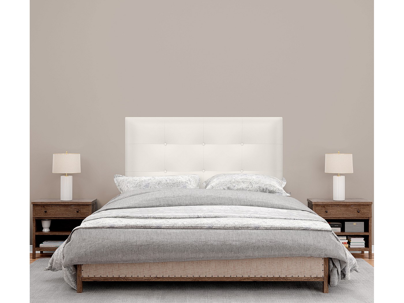 DHOME Cabecero de Polipiel Capitoné Hasta el Suelo 95x120cm Camas 90 ...