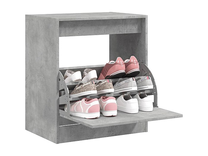 vidaXL Mueble zapatero madera contrachapada gris hormigón 70x36x60 cm