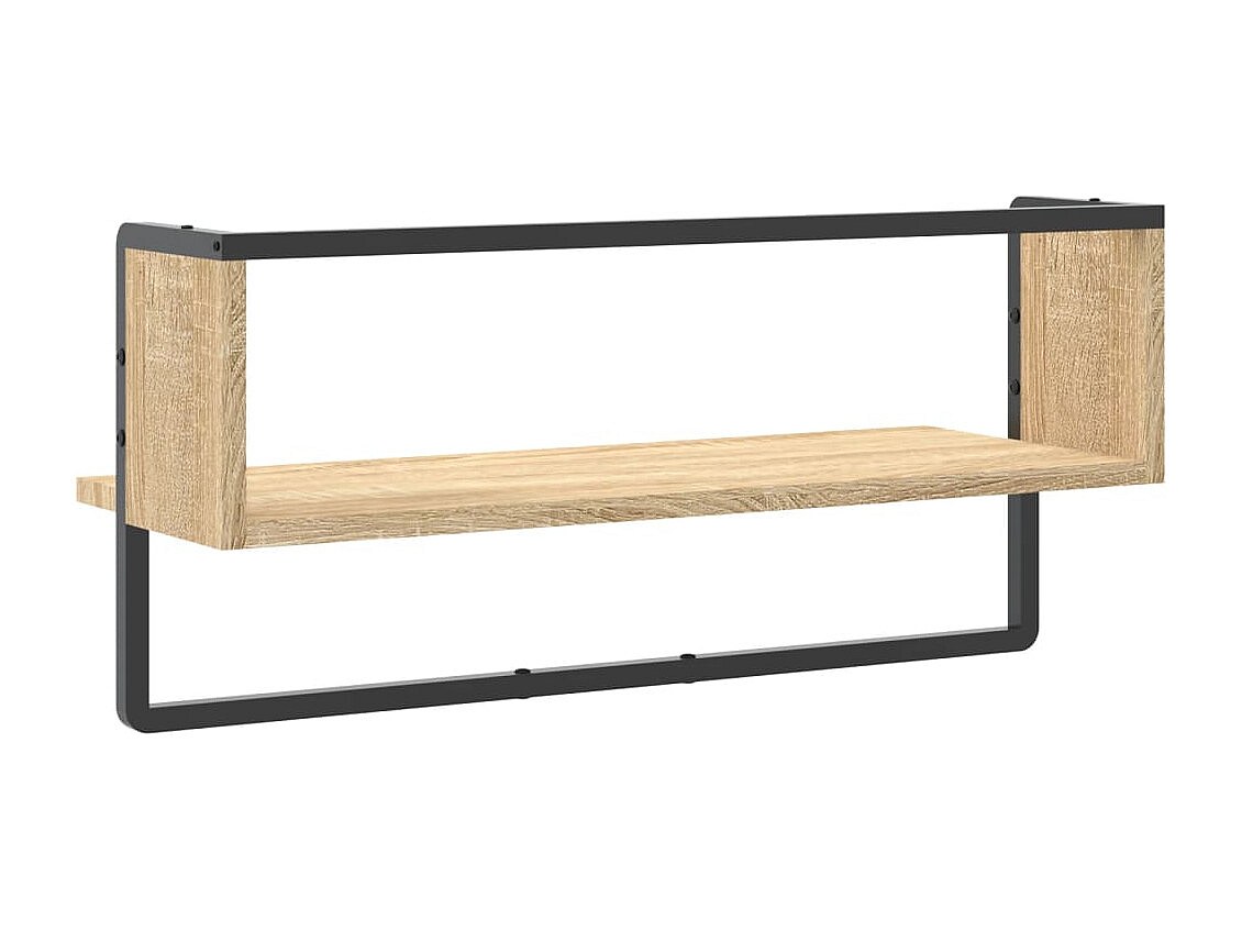Étagère murale avec barre chêne sonoma 65x25x30