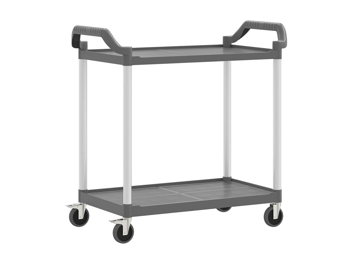 Chariot à 2 niveaux gris 99x50x97 aluminium