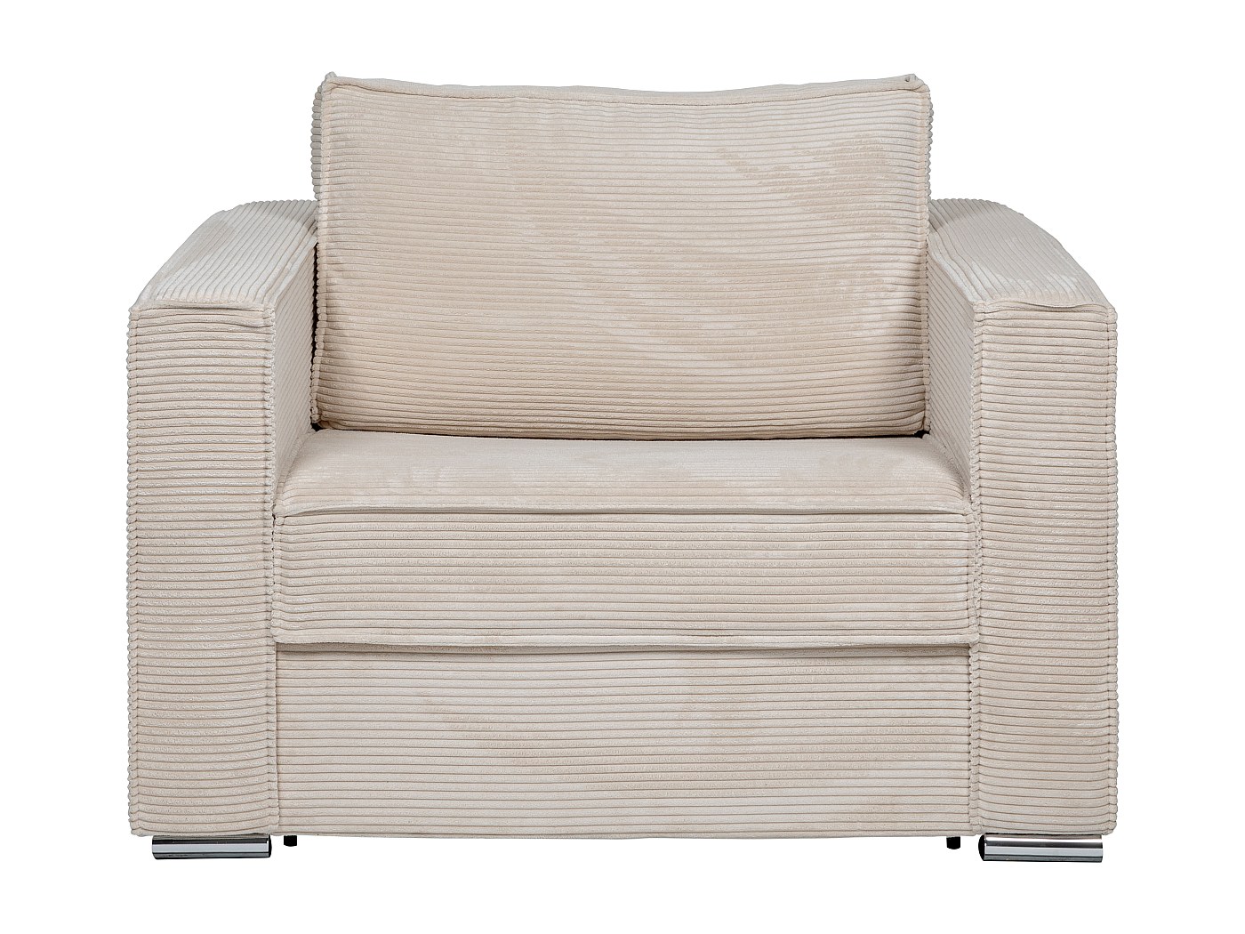 Fauteuil convertible express en velours côtelé beige couchage 70 cm LORETO