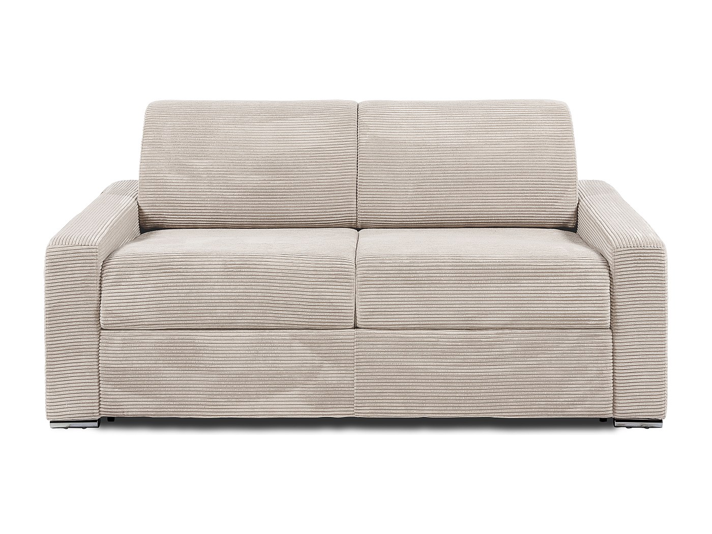 Canapé 3 places convertible express en velours côtelé beige - Couchage ...