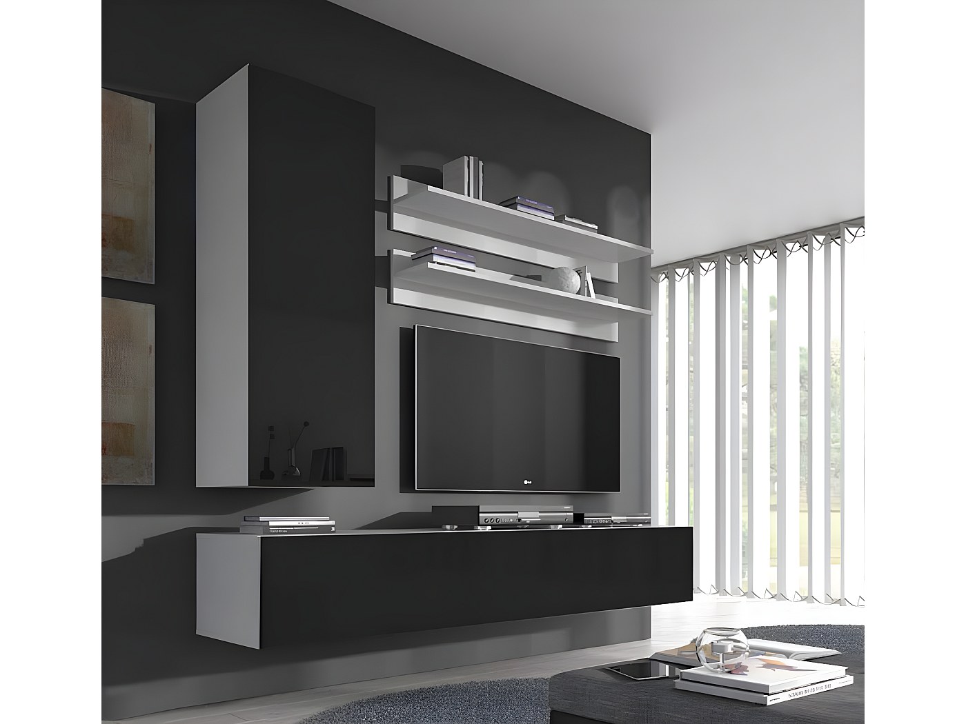 Conjunto Mueble de Salón, ancho 160cm, más colores, mueble TV, Modelo ...