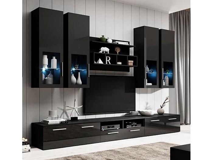 Conjunto Mueble de Salón, LED, ancho 300cm, más colores, mueble TV ...