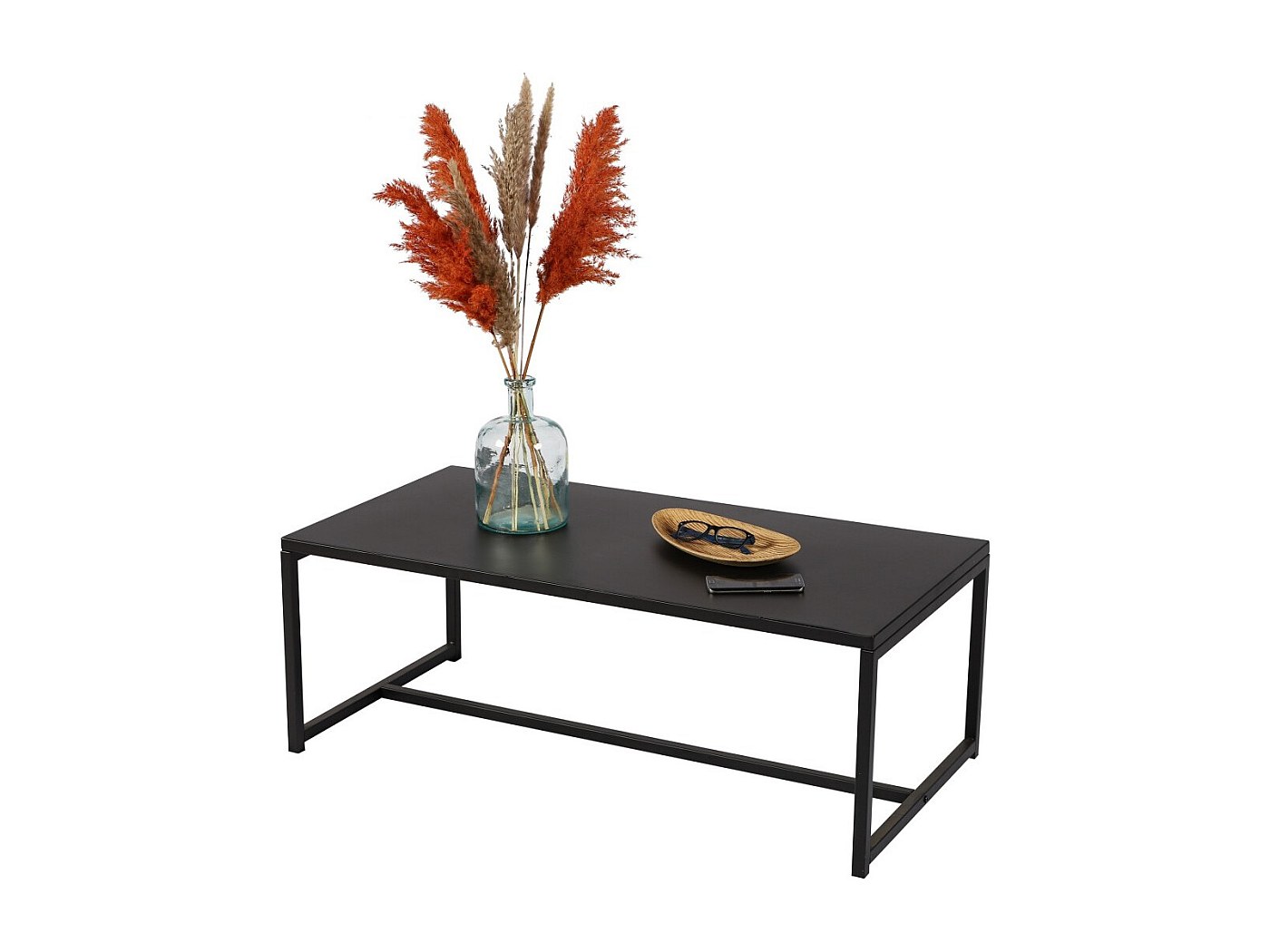 Industriële stijl salontafel collectie SOHO - Kleur zwart, afmetingen ...