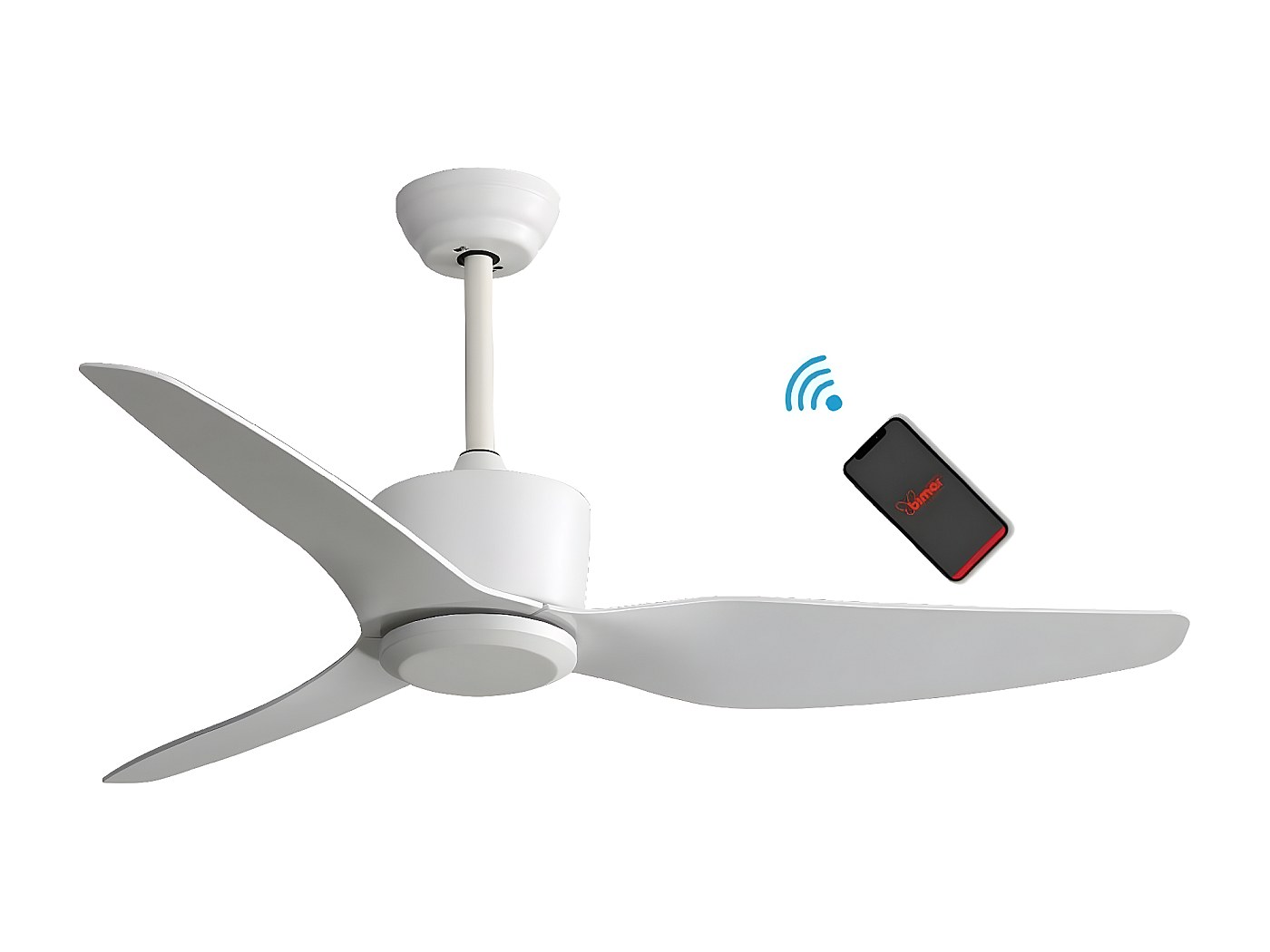 Plafondventilator Eolo - Wit - 132x37,5x132 cm - BIMAR