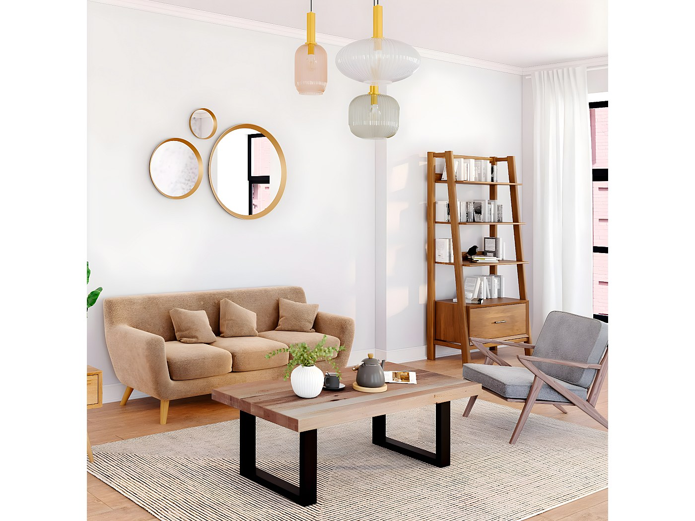 Table basse en bois de chêne blanc PALERME