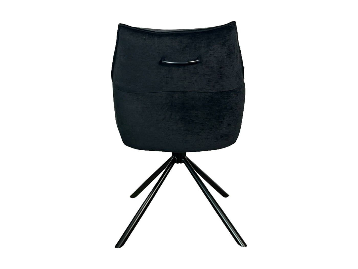 Fauteuil de table en velours noir avec retour (lot de 2) PALERME