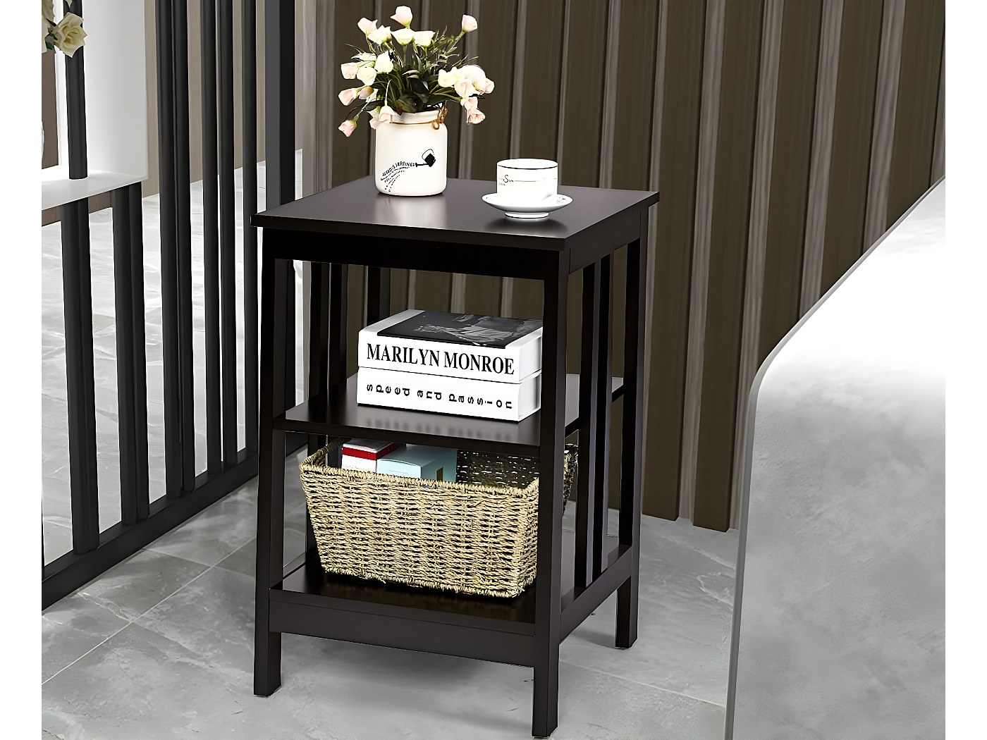 Table de Chevet à 3 Niveaux, Table d'Appoint Simple et Contemporain ...