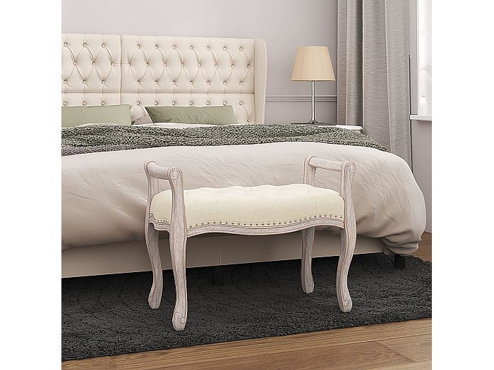 Banco beige lino 80x45x60 cm