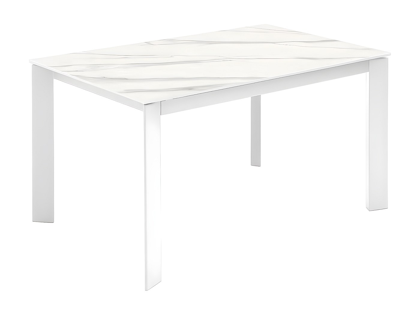 David - Table extensible (140/200 x 90 cm) en Céramique Blanche