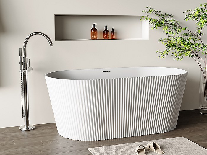 Bañera exenta - 255 L - 149 x 73 x 58 cm - Blanco mate - Acrílico - COBIANA