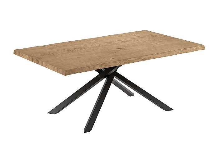 Spike - Table Extensible (200/300 x 100 cm) en Placage Chêne Noir