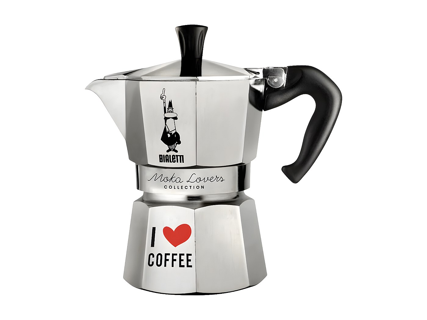 Cafetière Italienne Moka Express I love coffee 6 tasses Inox