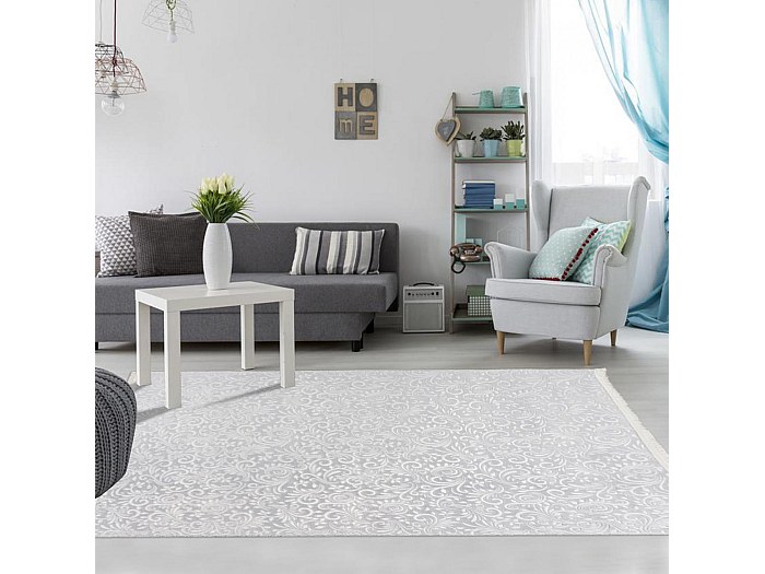 Tapis salon 120x160 cm Rectangulaire PERILLO LL Argent Chambre adapté ...