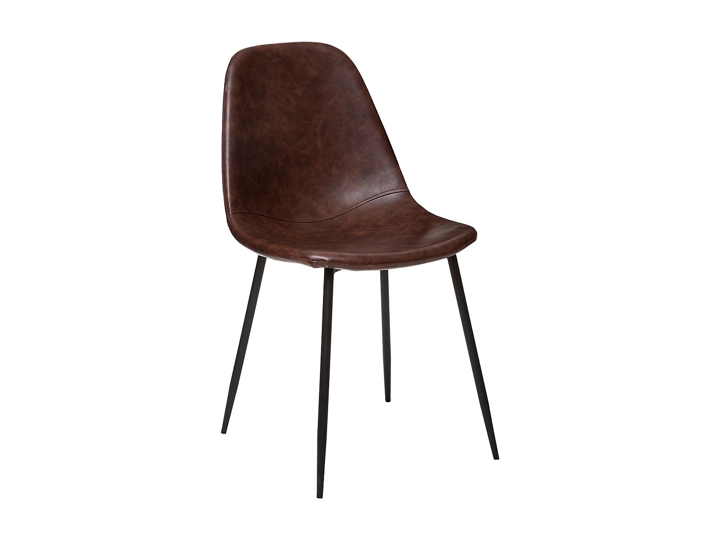 4 chaises effet en cuir coñac brun «Vladi», 80x53x43
