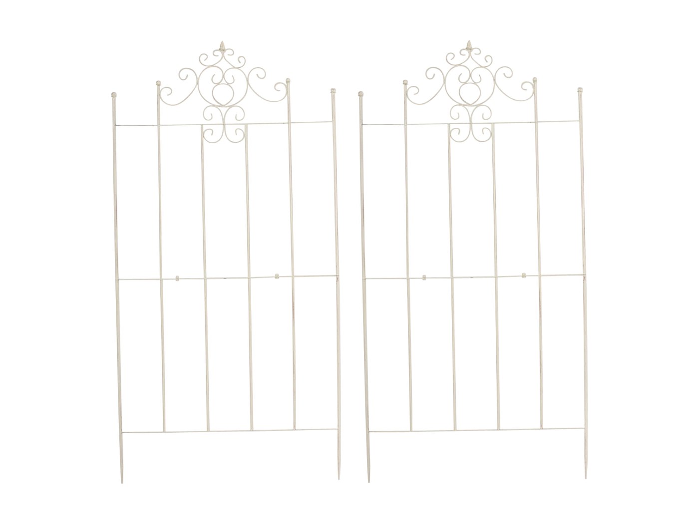 Set van 2 Trellis - Metalen & Metaal - antiek/creme - Paula
