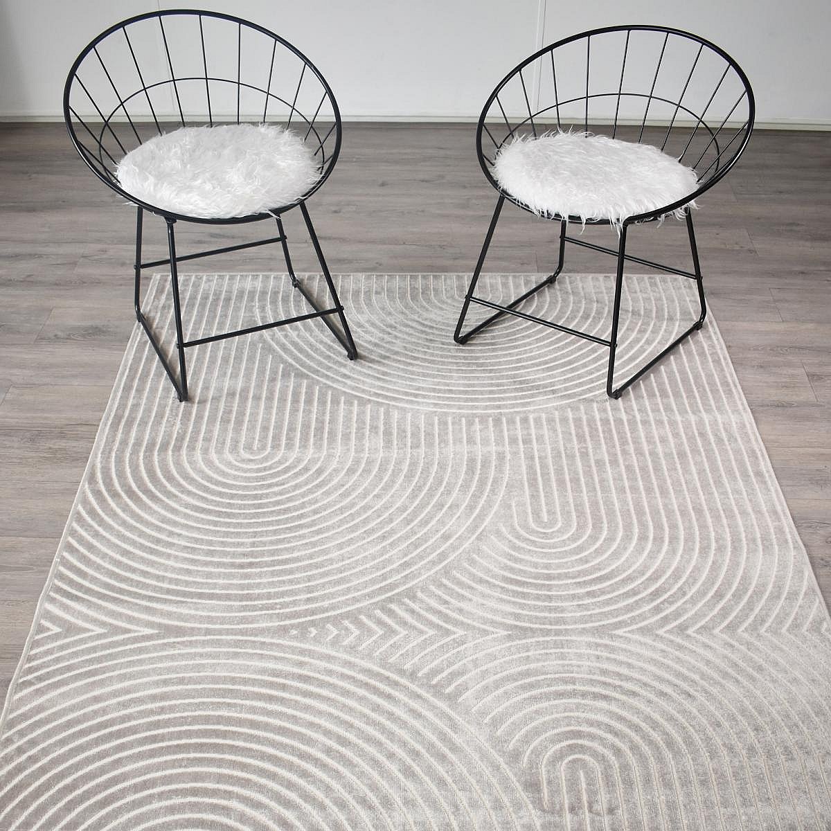 Tapis salon 120x160 OLAN Argent OEKO-TEX®