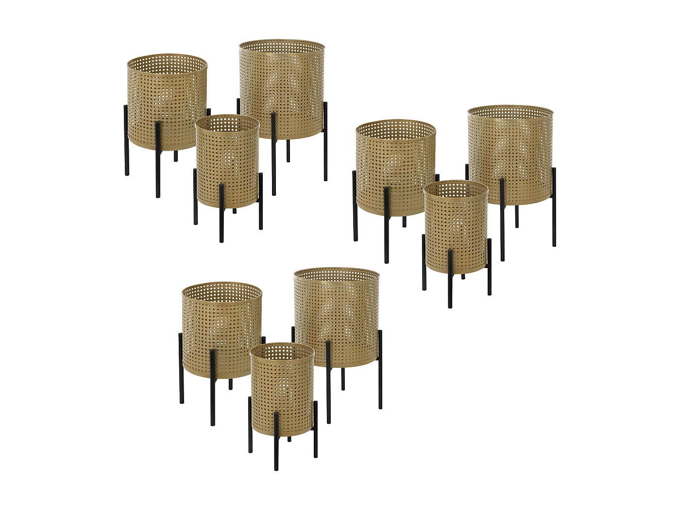 ML-Design Support pour fleurs, 9 pièces, noir et or, en acier, support ...