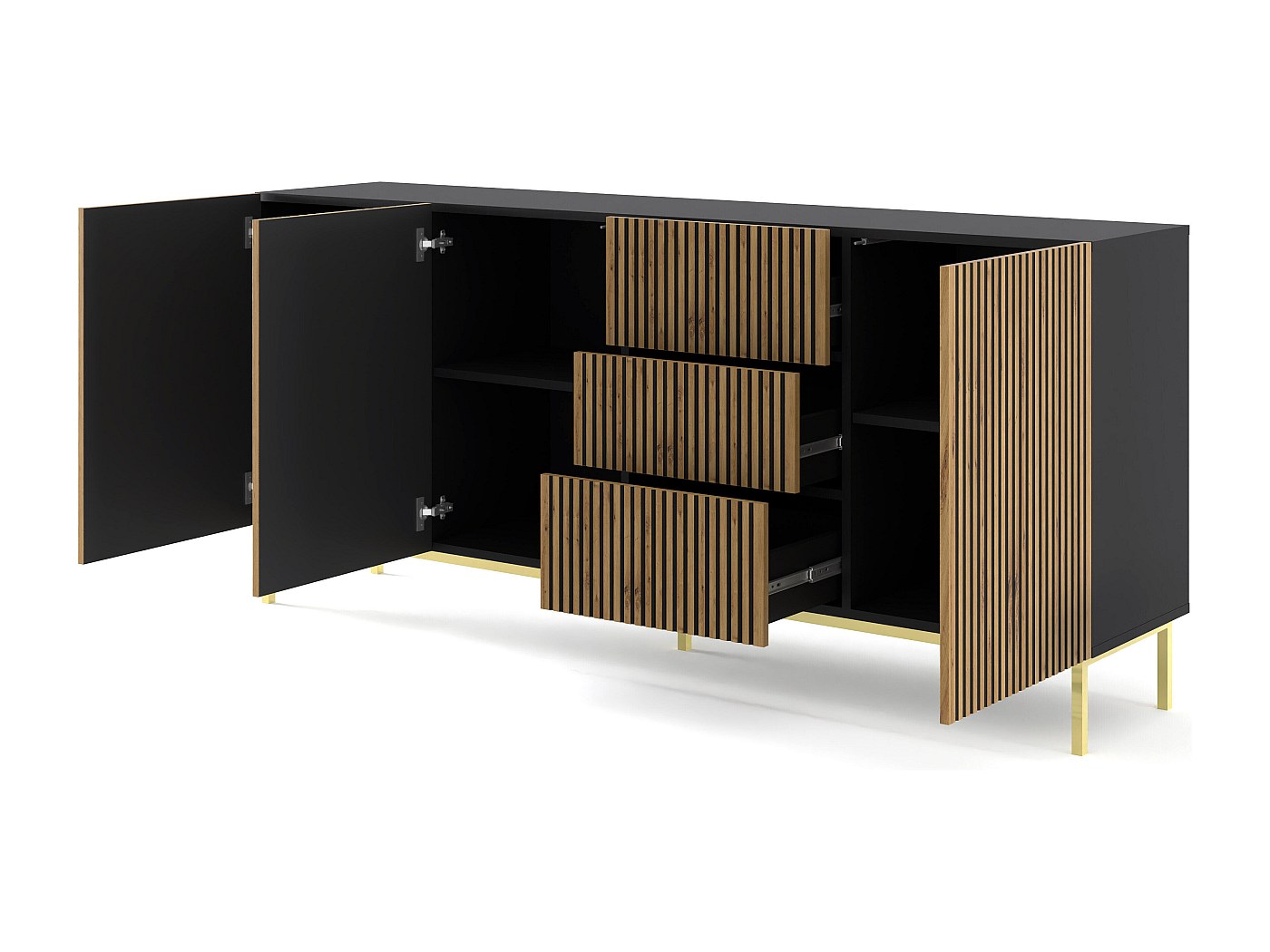 Buffet RAVENNA F SB200 3D3D 200x42x87 Noir