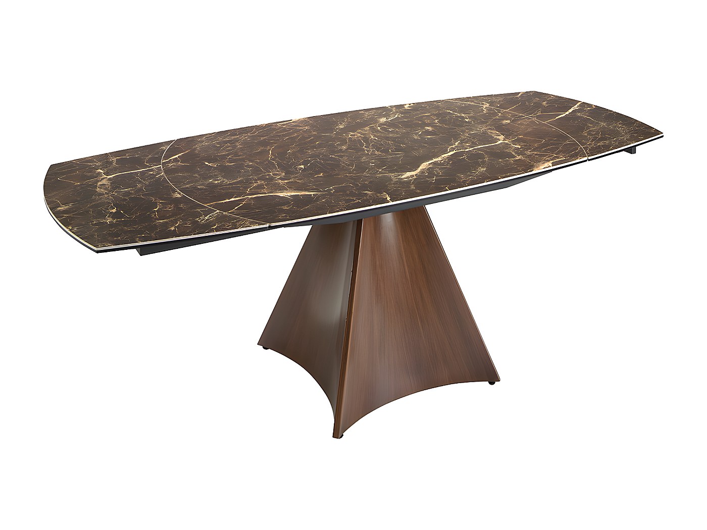 Rozkładany stół do jadalni owalna lufa marmur porcelanowy i Stal z ...