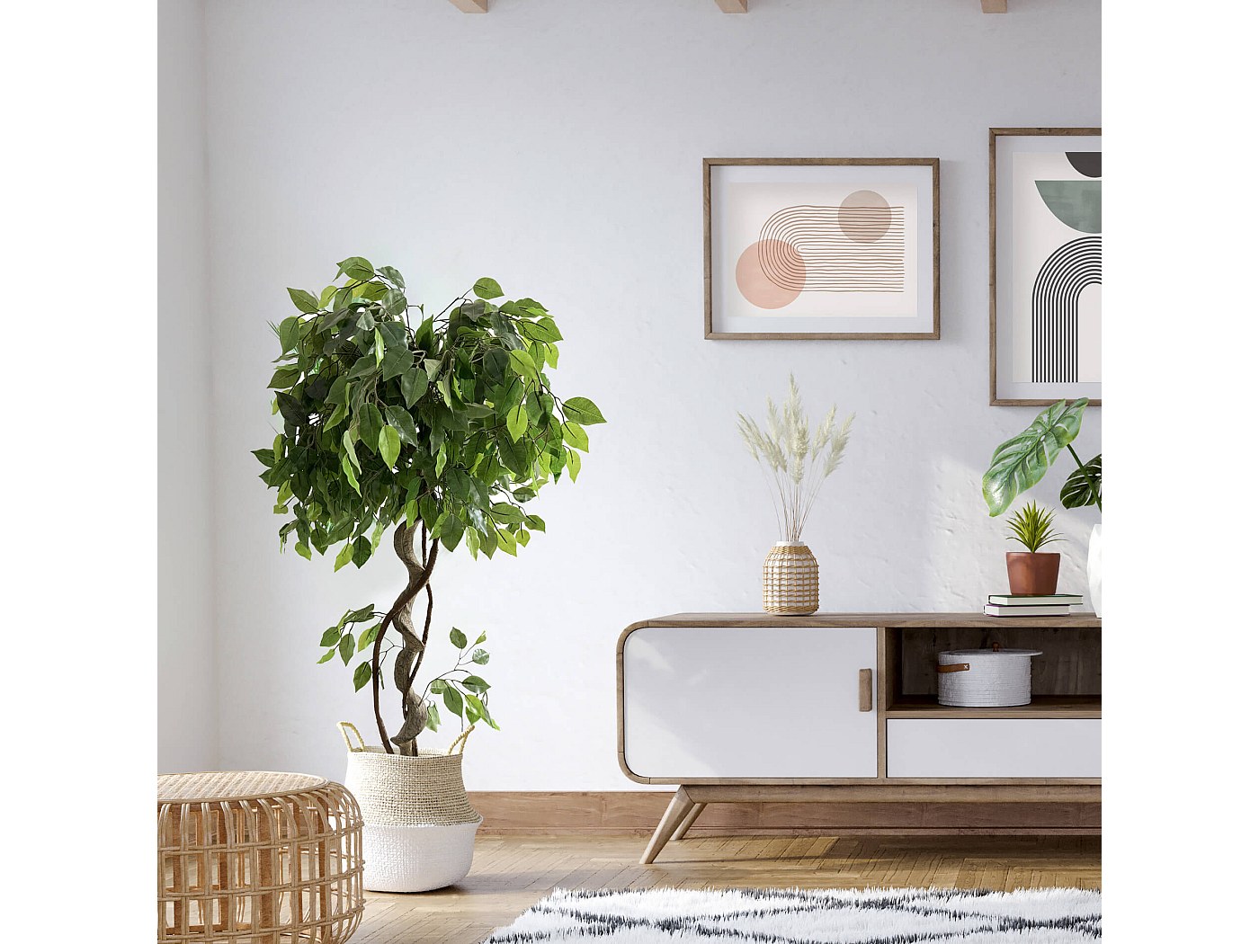 Planta artificial de Ficus Rebecca Mobili Akdem 120x40x40 PEVA ...