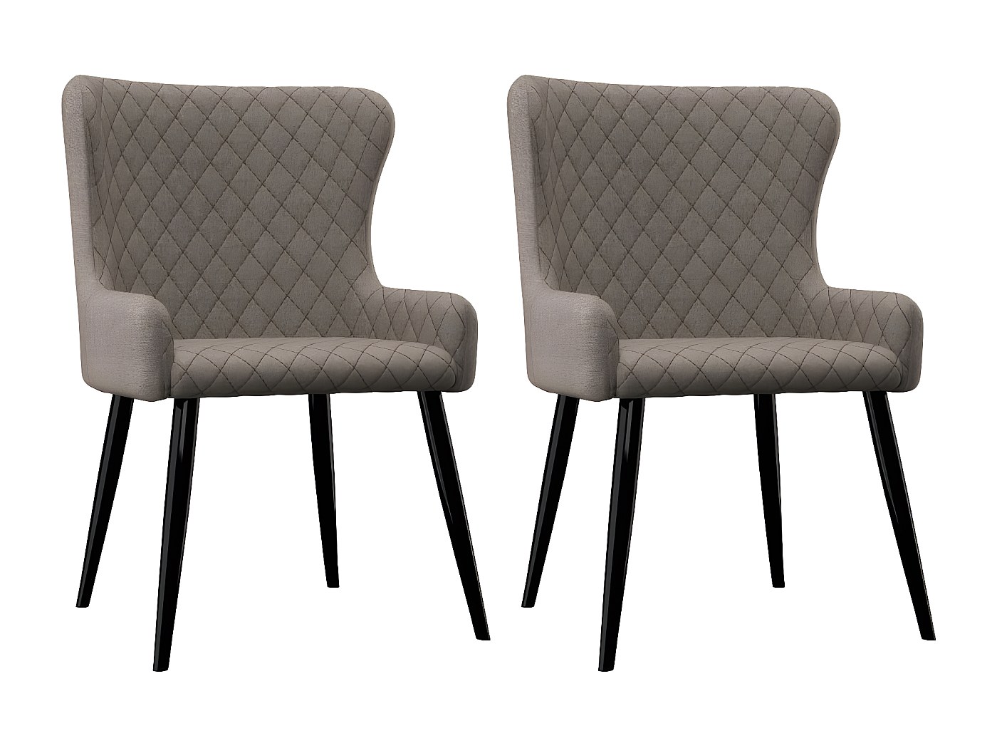 Sillas de comedor 2 unidades tela gris taupé