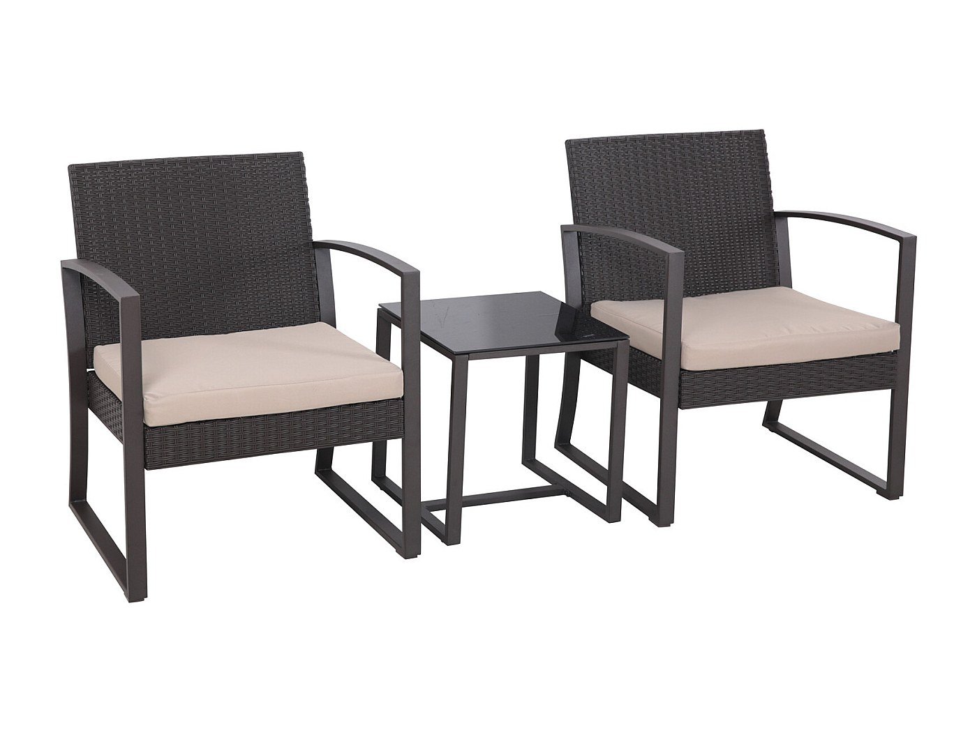 Poly rotin Salon de jardin Ensemble table et fauteuils