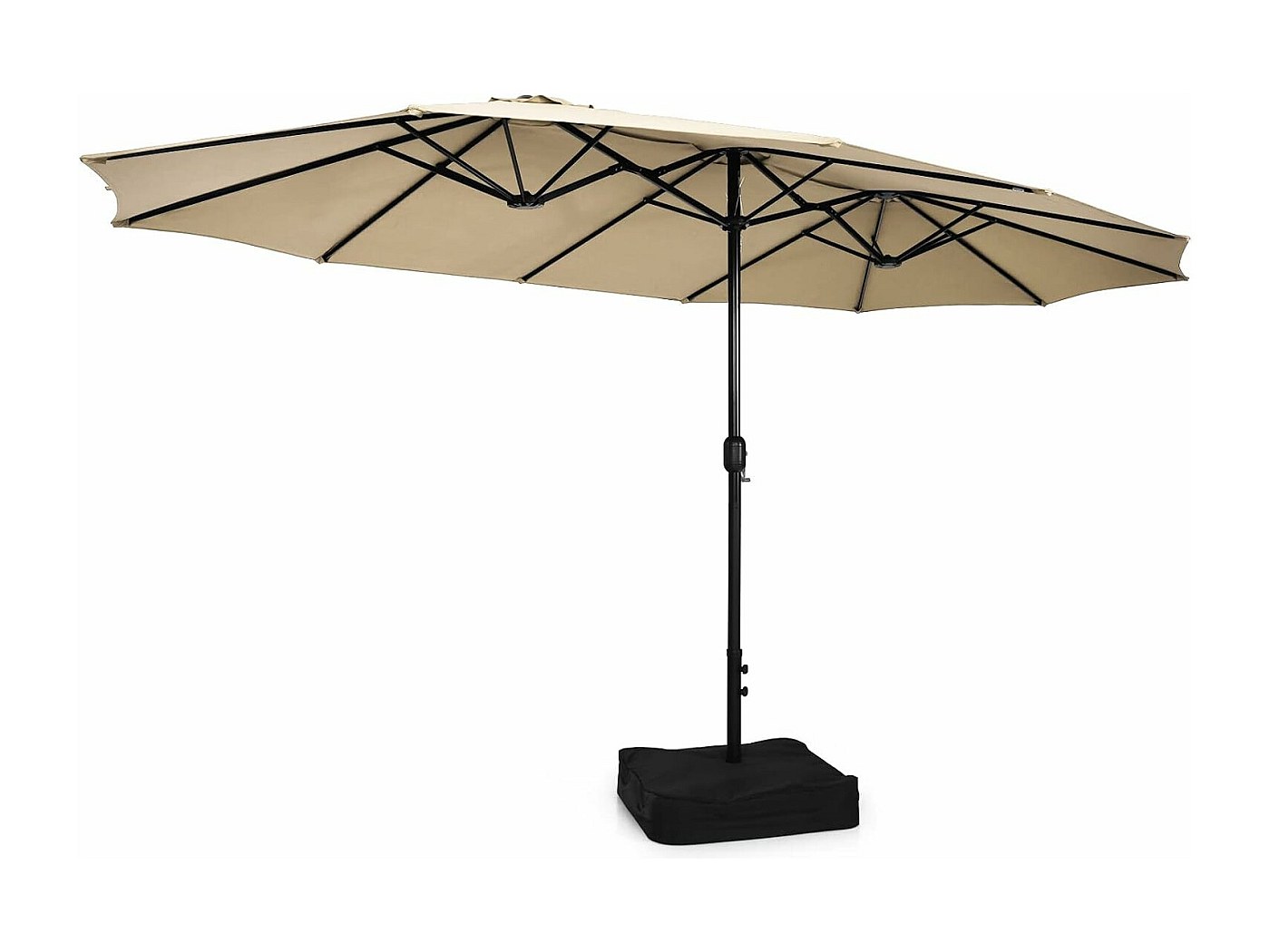 Parasol de Jardin Double 451,5 x 243CM, Parasol Rectangulaire Extra ...