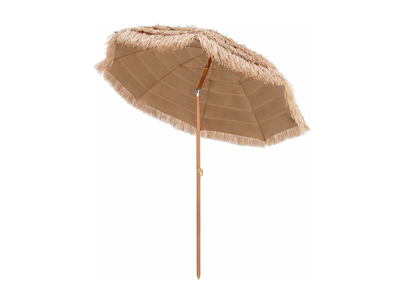 Parasol en Paille PP Φ208 CM, Parasol de Plage Inclinable, Parasol ...