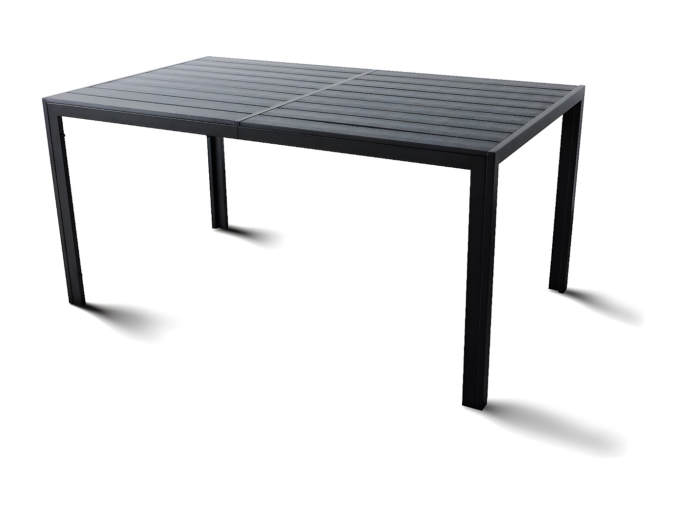 Giano - Mesa de jantar com moldura de metal e ripas de madeira ...