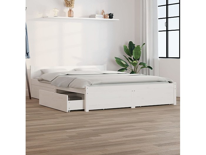Bedframe met lades wit 120x200 cm