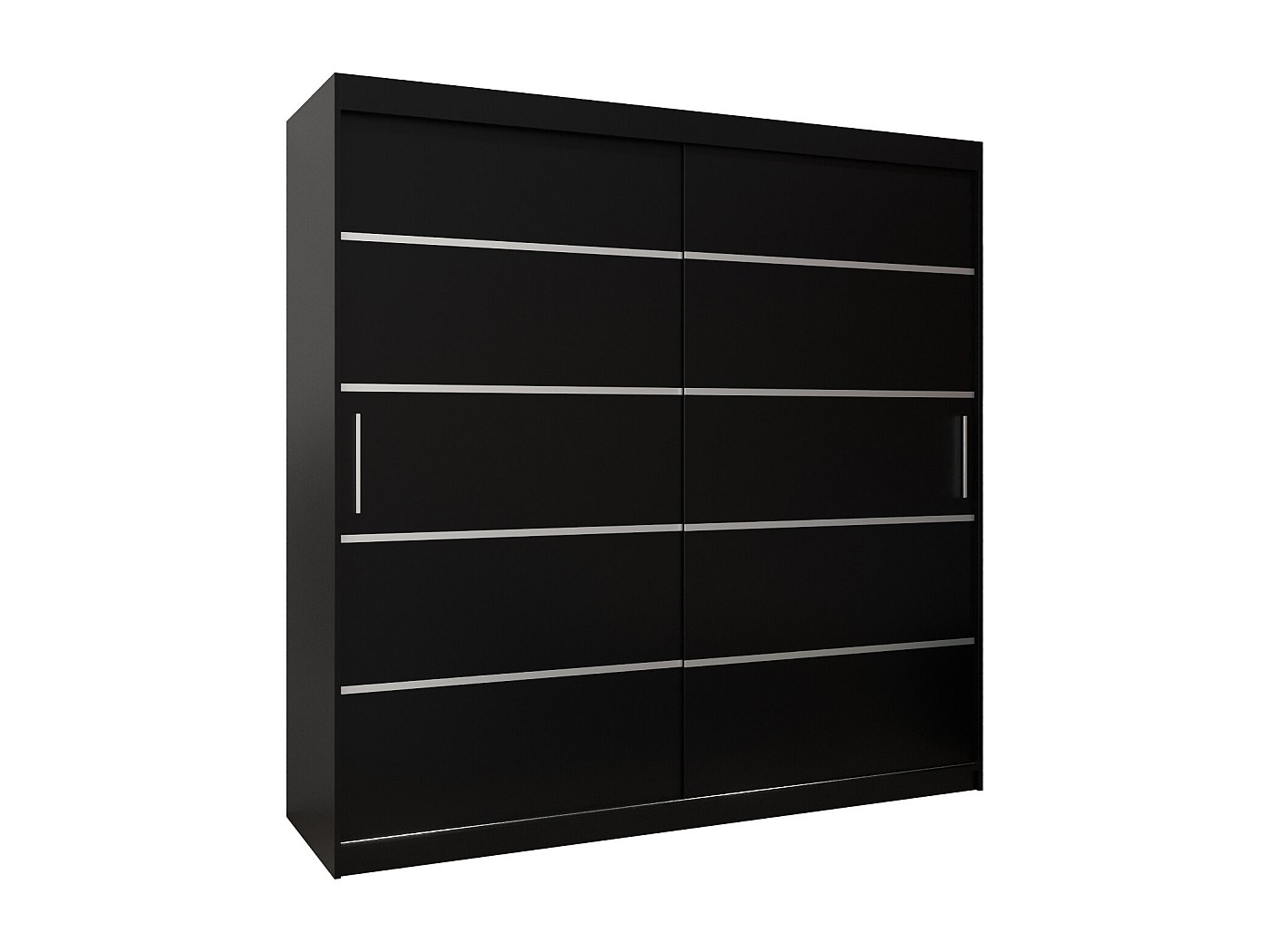 VERONA 1 KLEDINGKAST MET SCHUIFDEUREN 200/200/20 2 deuren (Zwart/Zwart ...