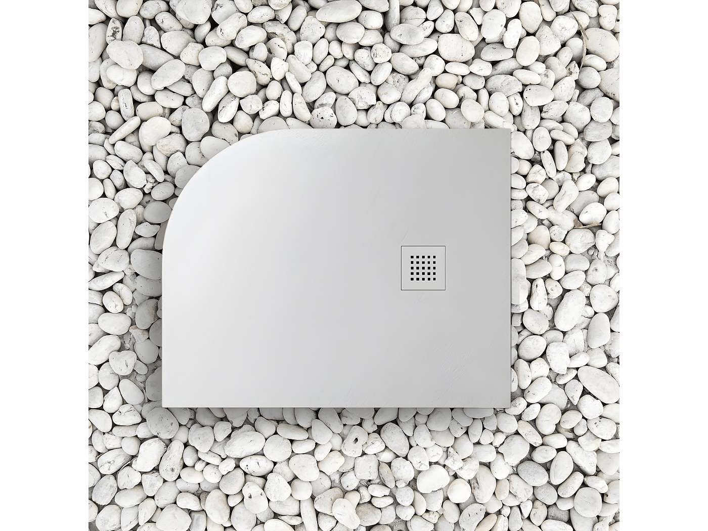 Receveurs de douche Vulcano 80x100 Right Line Semi Circulaire Asymétrique